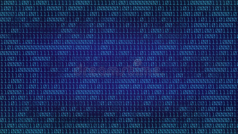 Blue Binary Code Background. Digital and Secure Data Concept. Abstract ...