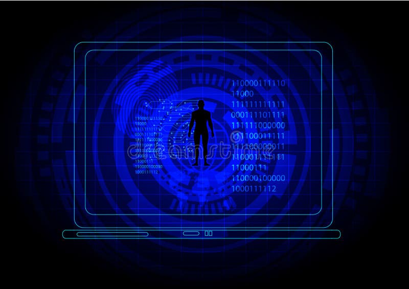 Cyberspace Network Background with a Man in the Tunnel Stock Image - Image of binary, danger ...