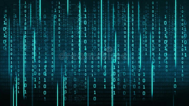 Binary Code on a Dark Background. Abstract Animated Background from ...