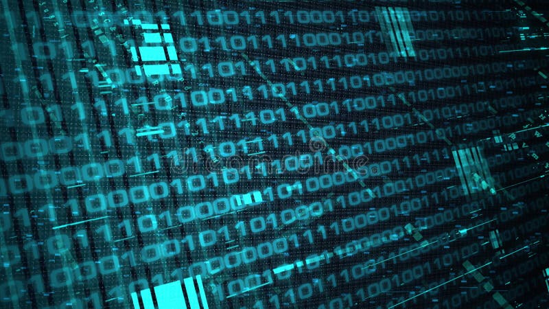 Blue Binary Code Glowing Shining Encryption Data, Privacy Security ...
