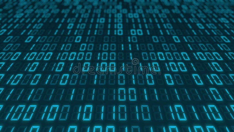 Blue Binary Code Falling Down - Matrix Concept - 3D, 4k Animation Stock Footage - Video of ...