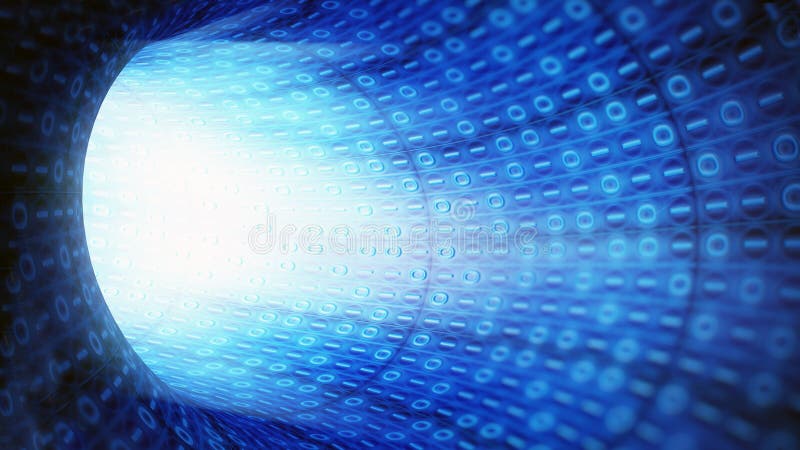Blue Binary Code Technology Tunnel. 3D Illustration Stock Illustration ... Blue Binary Code Technology Tunnel. 3D Illustration Stock Illustration ...