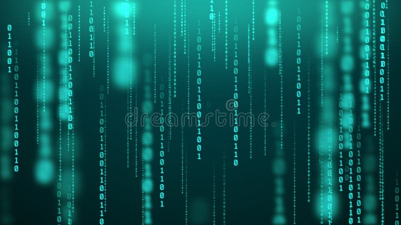 Blue Binary Rain Computer Inside Matrix Numeric Blur Background Stock ...