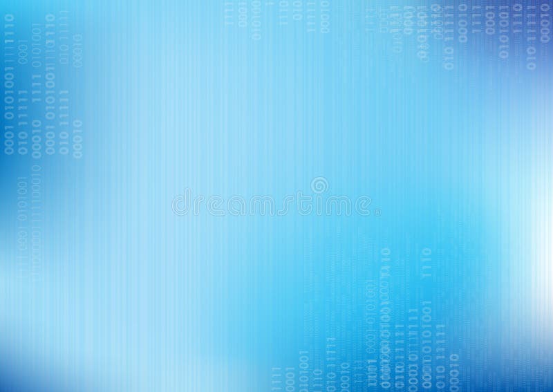 Binary Code Falling on Blue Stock Illustration - Illustration of coding ...