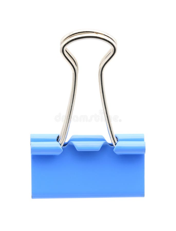 Blue binder clip isolated stock image. Image of fastener - 276799183