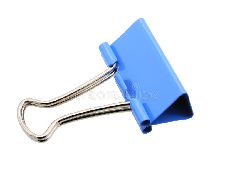 Blue binder clip isolated stock image. Image of fastener - 276799183