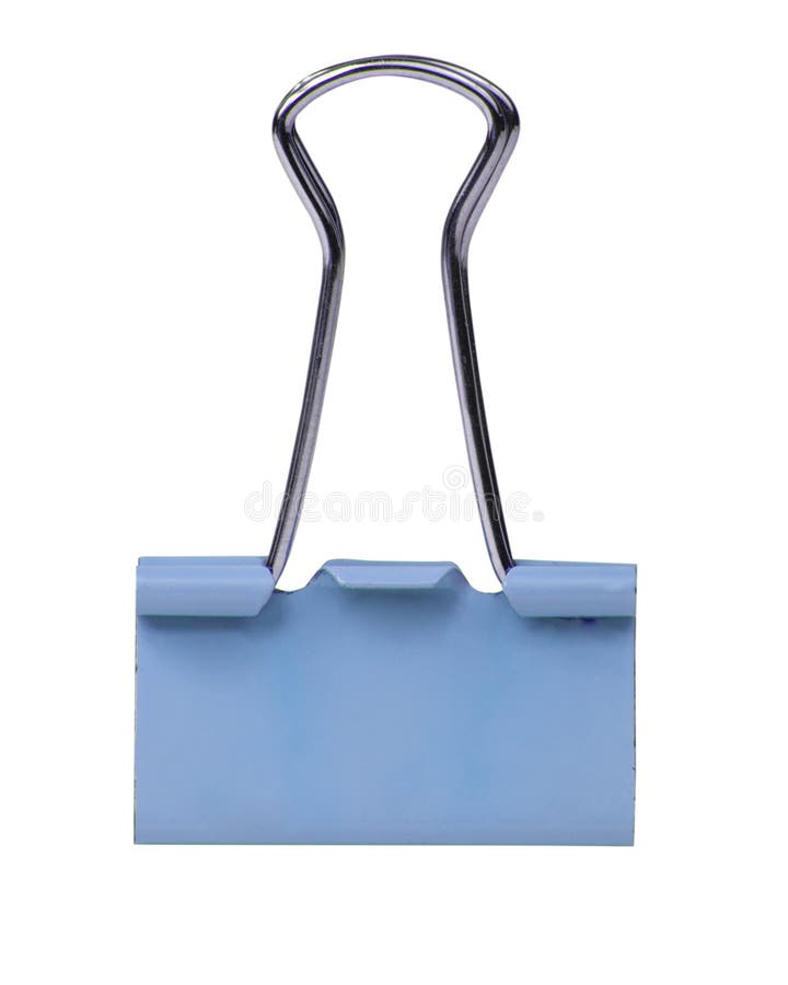 Blue Binder Office Clip Isolated on the White Background Stock Image ...