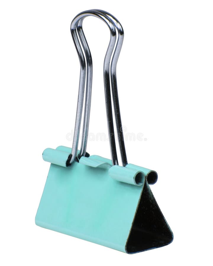 Blue Binder Office Clip Isolated on the White Background Stock Image ...