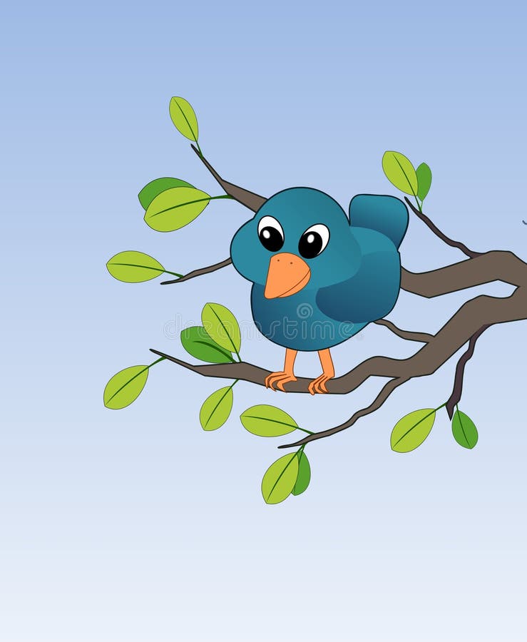 Blue Bird Sitting Branch Stock Illustrations – 6,380 Blue Bird Sitting ...