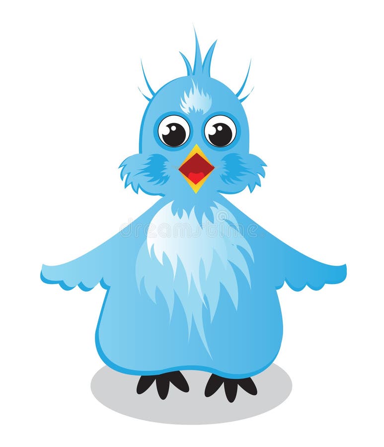 Blue Bird using tablet stock illustration. Illustration of geek - 24798166