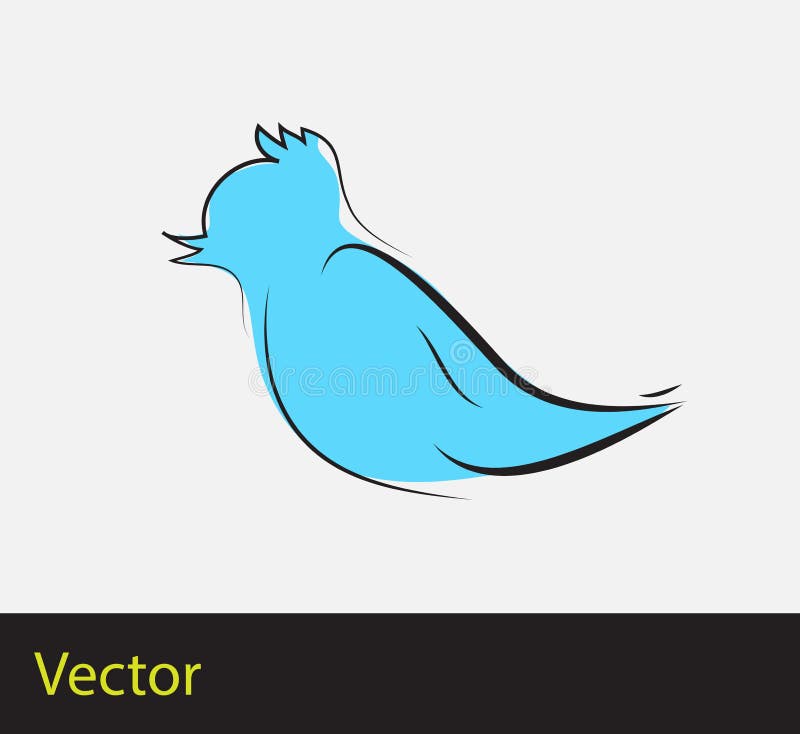 Blue bird stock vector. Illustration of postcard, like - 25622460