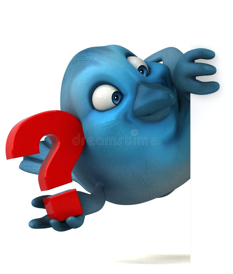 Blue bird stock illustration. Illustration of question - 73261404