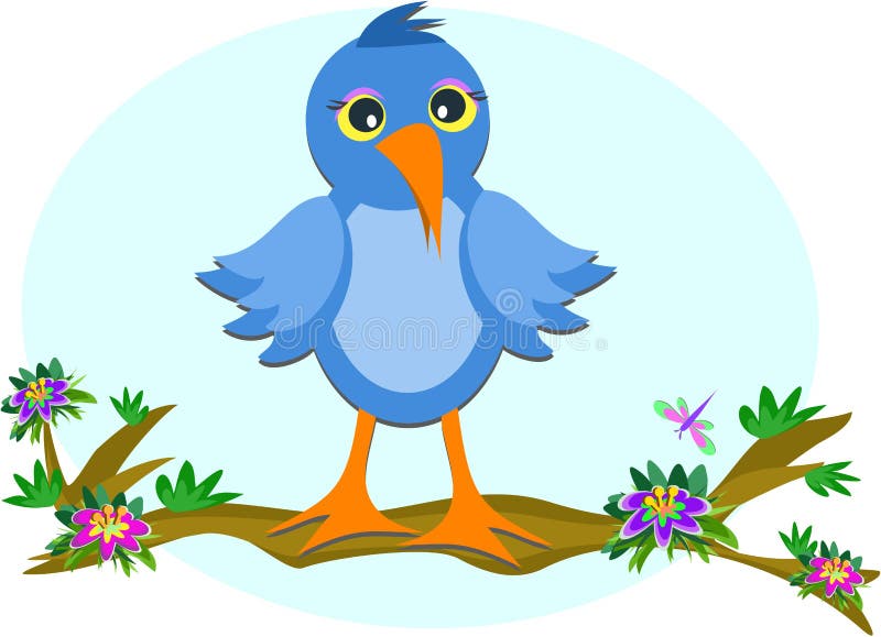 Bluebird on a Branch stock illustration. Illustration of tree - 7288470