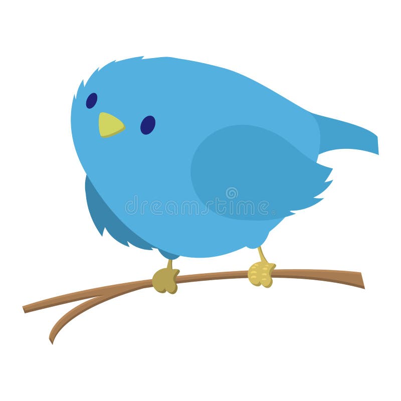 Blue bird on the branch stock vector. Illustration of isolated - 79866321