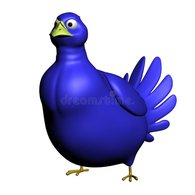 Blue Bird Cartoon 3d Illustration Render Stock Illustration ...