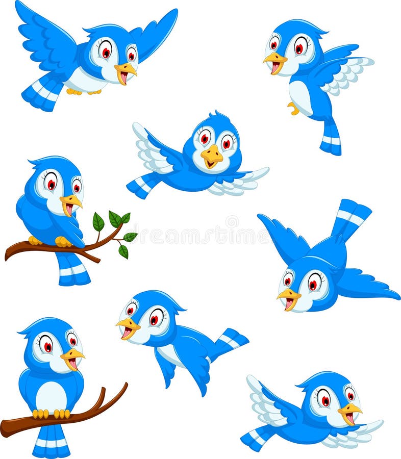 Bird cartoon collection stock vector. Illustration of black - 45748616
