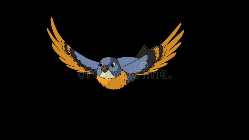 Blue Bird Flies. Back View stock footage. Video of green - 91086496