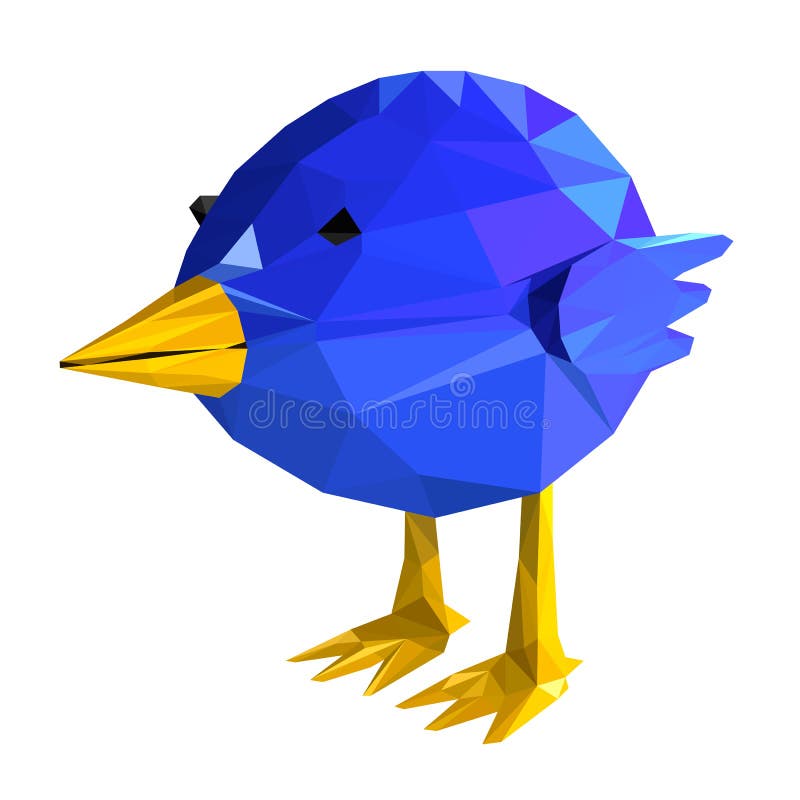 Blue Bird Geometric. Illustration of a Many Stock Vector - Illustration ...