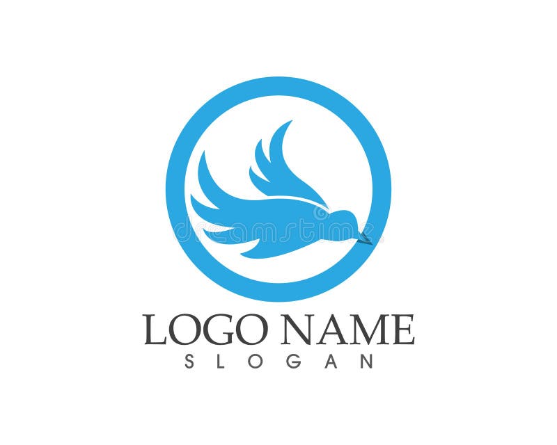 Blue Bird Icon Logo Vector Template Stock Vector - Illustration of ...