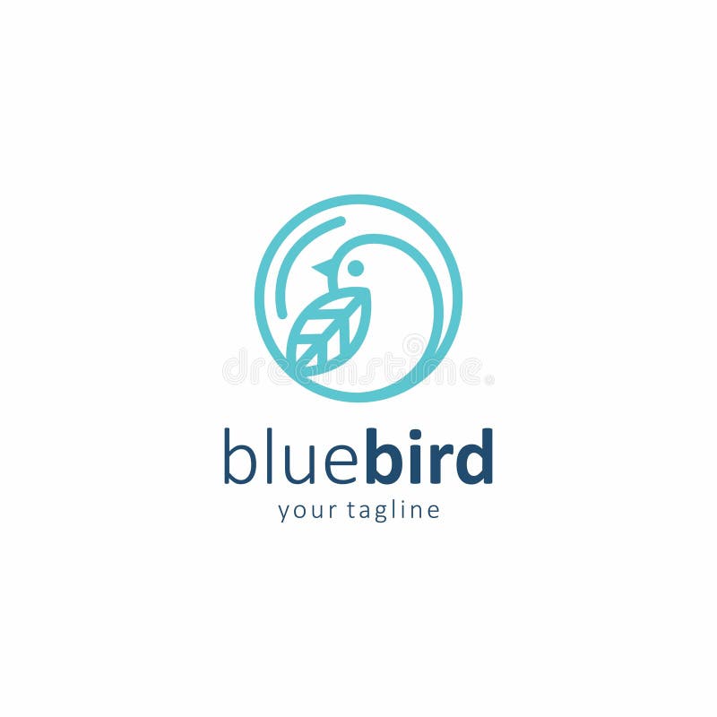 Blue Bird Logo Simple Design Stock Vector - Illustration of sign, dove ...