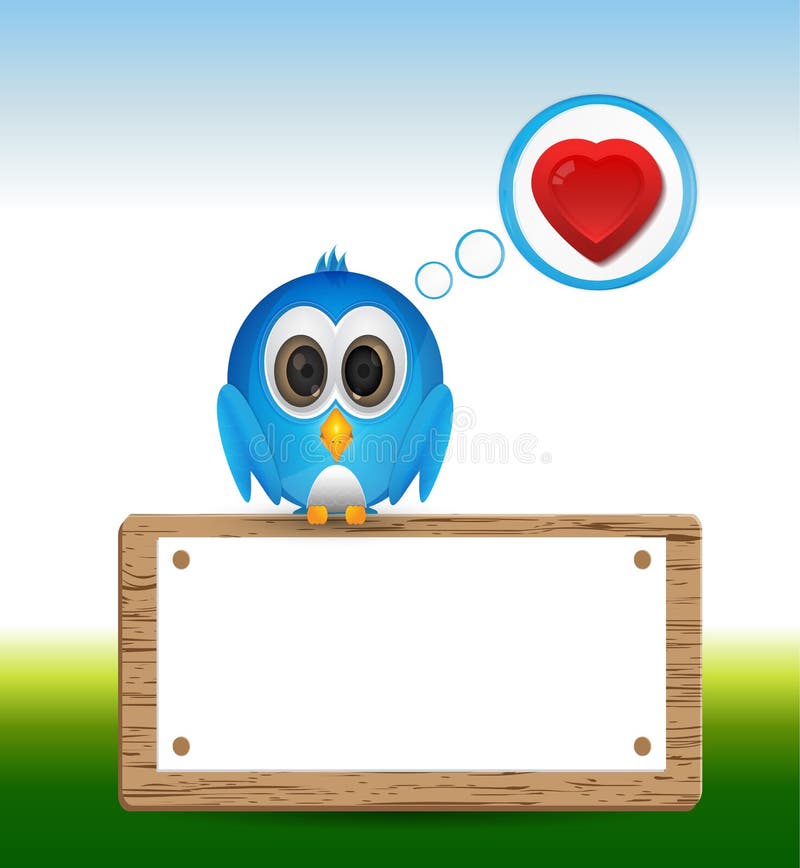 Blue Cute Bird with Balloon Stock Vector - Illustration of pretty ...