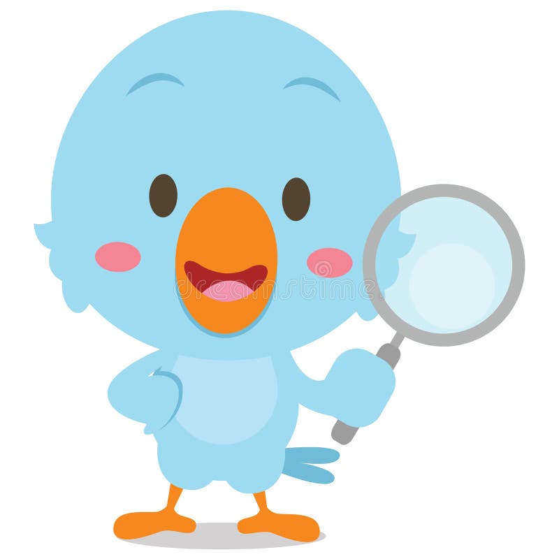 3d Bluebird with Magnifying Glass Stock Illustration - Illustration of ...