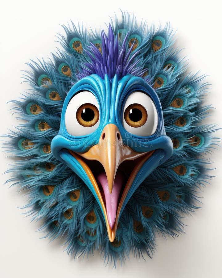 A Blue Bird Mask with a Large Beak and Large Eyes. Generative Ai Stock ...