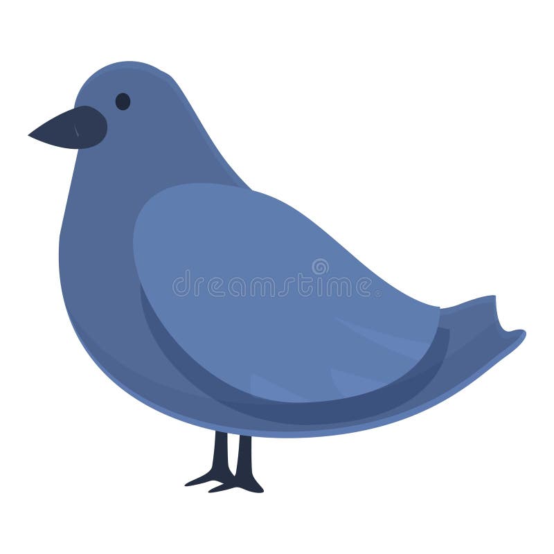 Blue Bird Standing Side View Cartoon Animal Stock Vector - Illustration ...