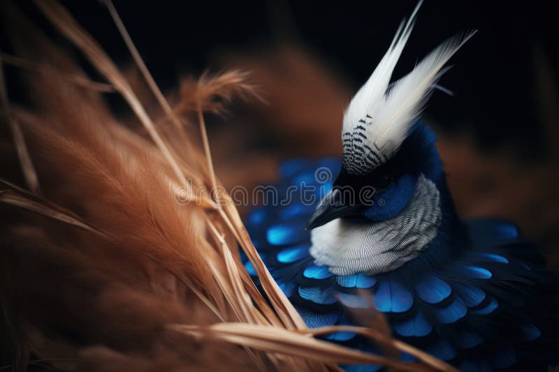 A Blue Bird with White Feathers Stock Illustration - Illustration of ...
