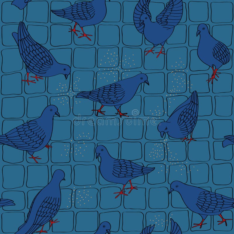 Blue birds pattern stock vector. Illustration of vector - 28090532