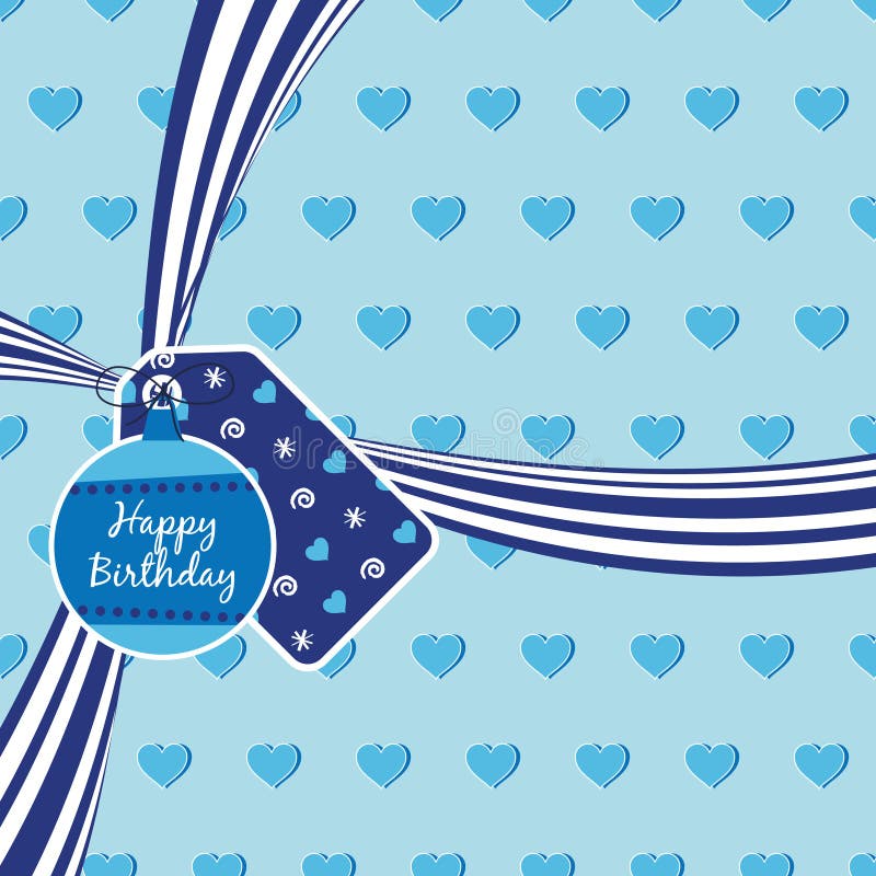 Blue Birthday Card stock vector. Illustration of greeting - 71286038