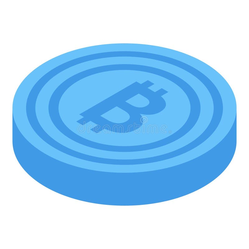 Blue Bitcoin Showing Concept of Digital Currency Stock Illustration ...