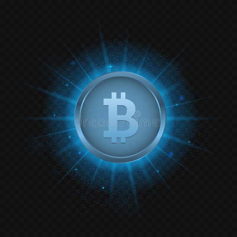 Blue Bitcoin symbol stock vector. Illustration of crypto - 109400463