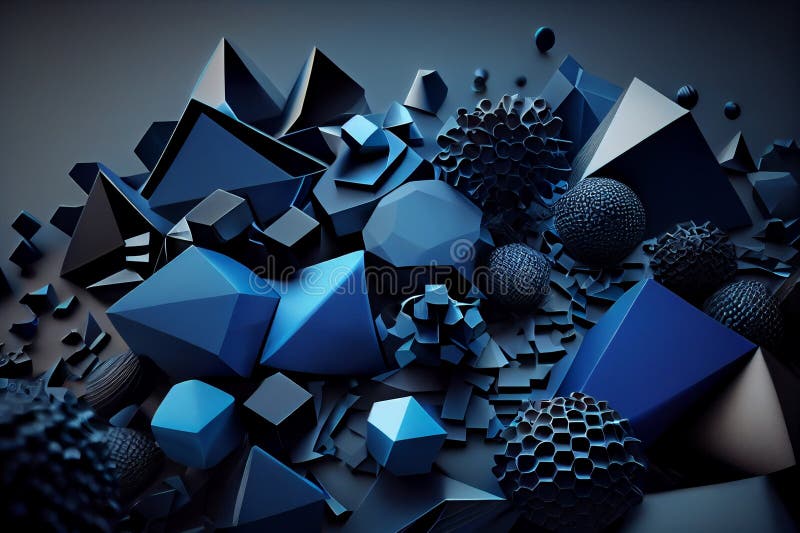Blue and Black Abstract Background.generative Ai Stock Illustration ...