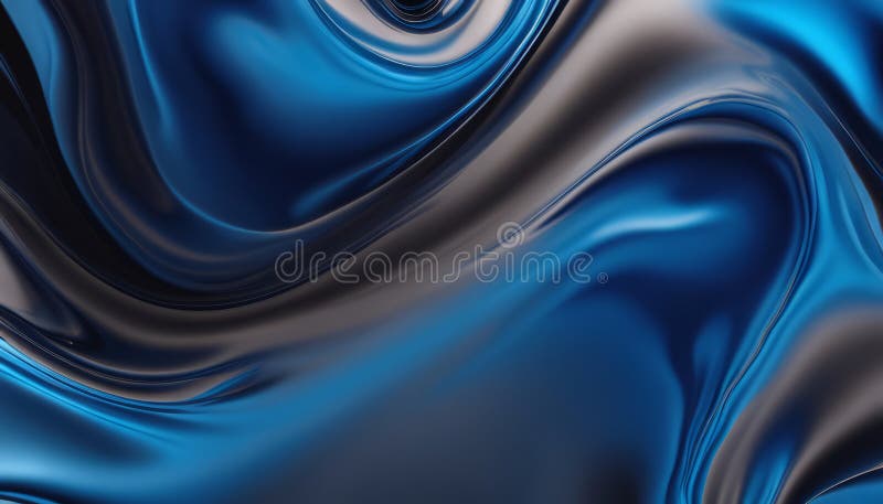 Blue and Black Abstract Pattern of Waves Stock Illustration ...