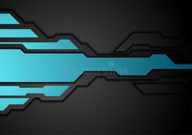 Blue and Black Contrast Abstract Technology Background Stock Vector ...