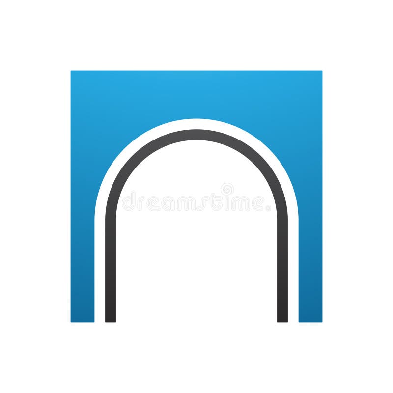 Blue and Black Arch Shaped Letter N Icon Stock Vector - Illustration of ...