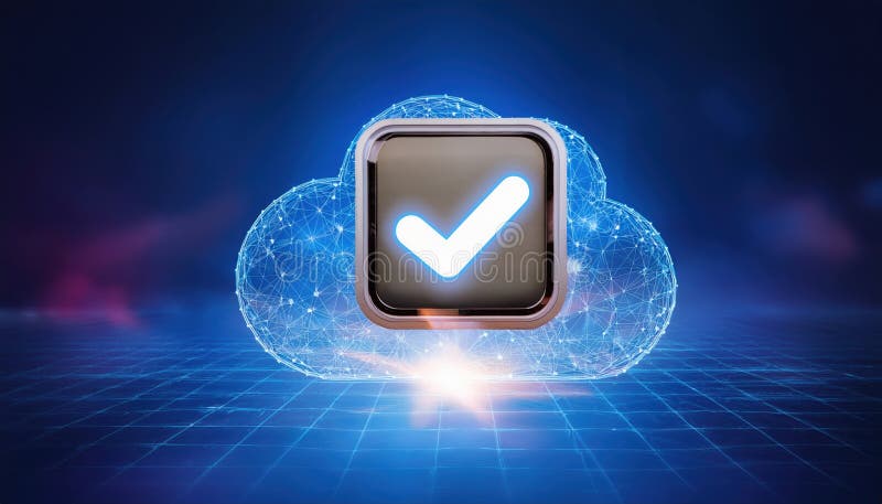 Blue and Black Background Featuring a Check Mark Icon Representing ...