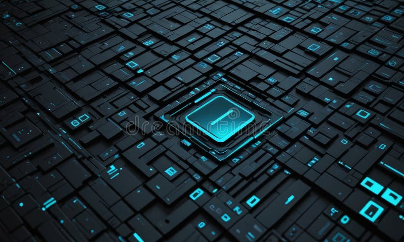 Blue and Black Background with Many Squares Stock Illustration ...