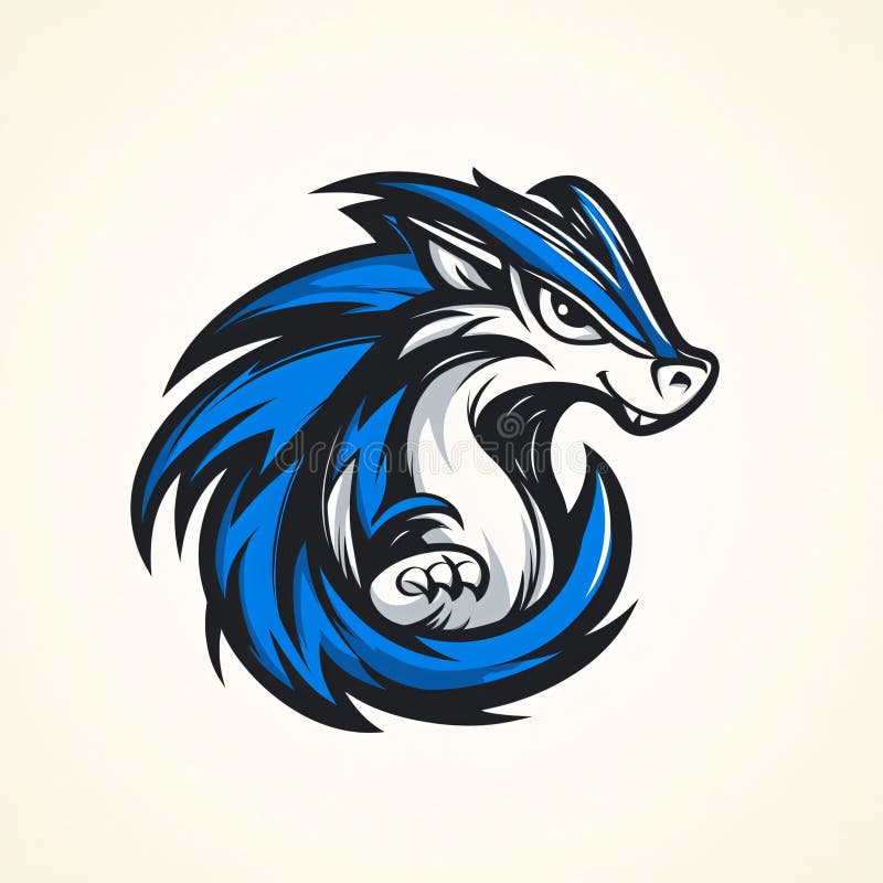 Blue and Black Badger Logo Design - Generated Using Ai Stock ...