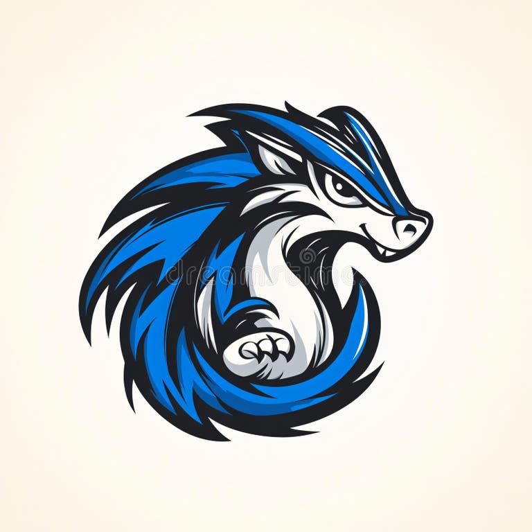 Blue and Black Badger Logo Design - Generated Using Ai Stock ...