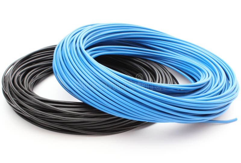 Blue and Black Cable on White Background Stock Image - Image of connect ...