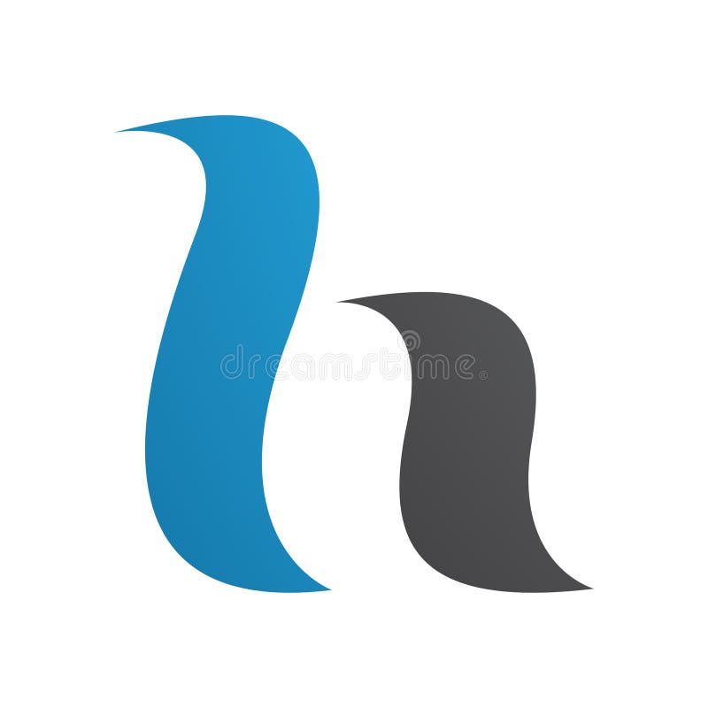 Blue and Black Calligraphic Letter H Icon Stock Vector - Illustration ...