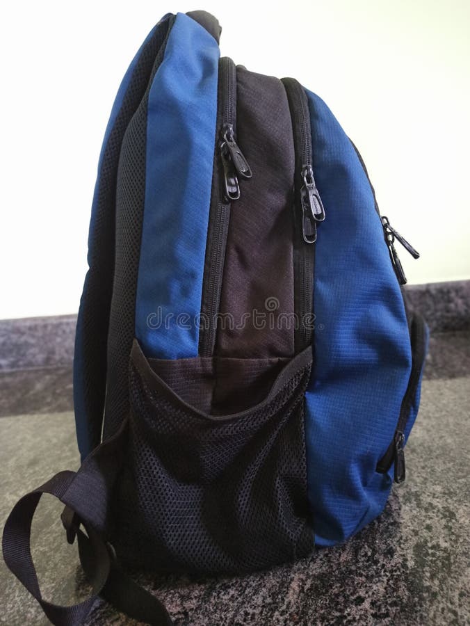 Blue and Black Color of School Bag Stock Image - Image of note, people ...