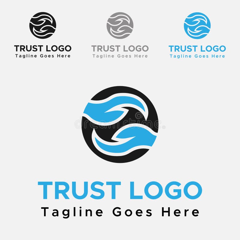 Blue and Black Color Trust Logo. Simple Trust Logo Stock Vector ...