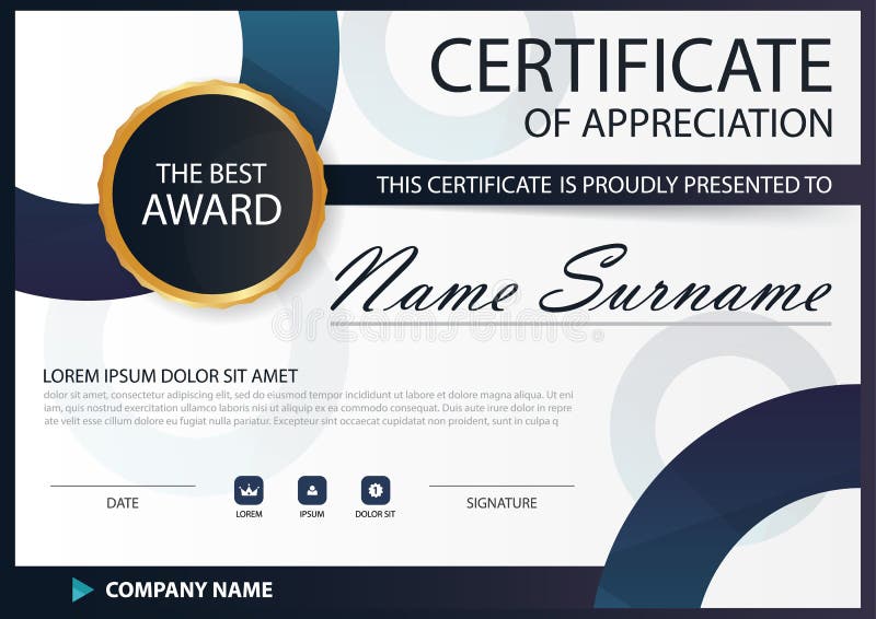 Red Circle Elegance Horizontal Certificate With Vector Illustration