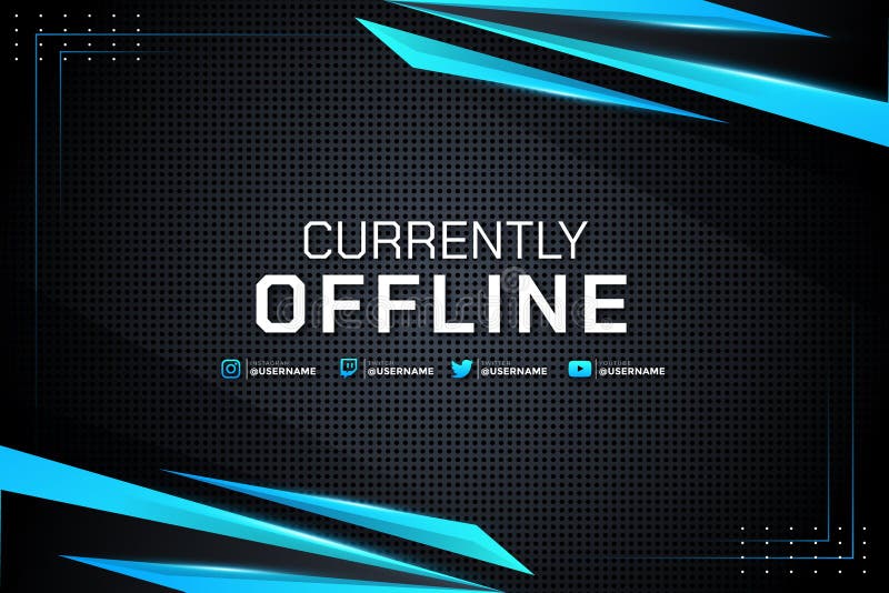 Blue and Black Geometric Gamer Offline Banner Stock Vector ...