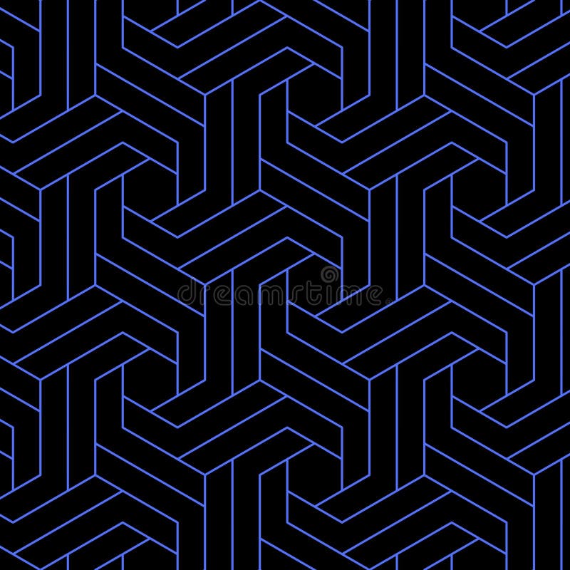 Blue and Black Geometric Patterns Stock Illustration - Illustration of ...