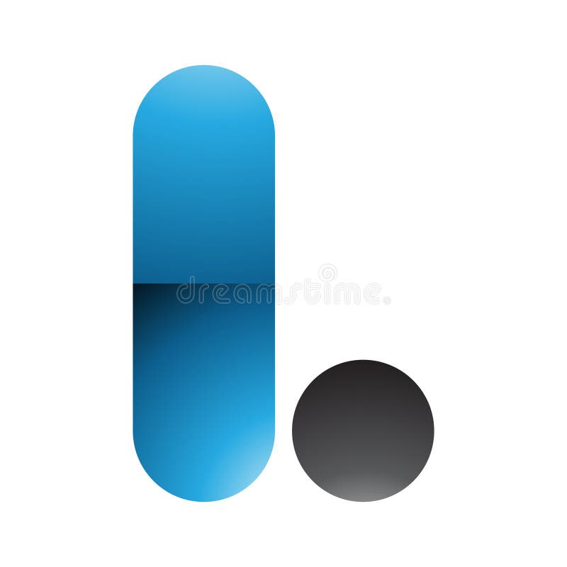 Blue and Black Glossy Rounded Letter L Icon Stock Vector - Illustration ...