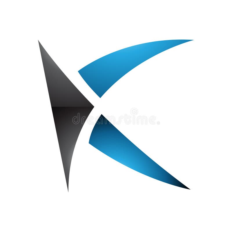Blue and Black Glossy Spiky Letter K Icon Stock Vector - Illustration ...